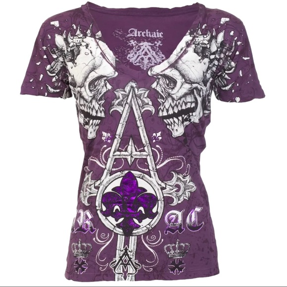 Affliction | Tops | Archaic By Affliction Womens Tshirt Tall Tale Biker ...